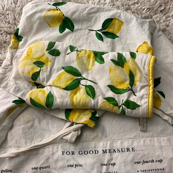 kate spade | Other | Kate Spade Lemon Kitchen Collection Cotton Oven ...
